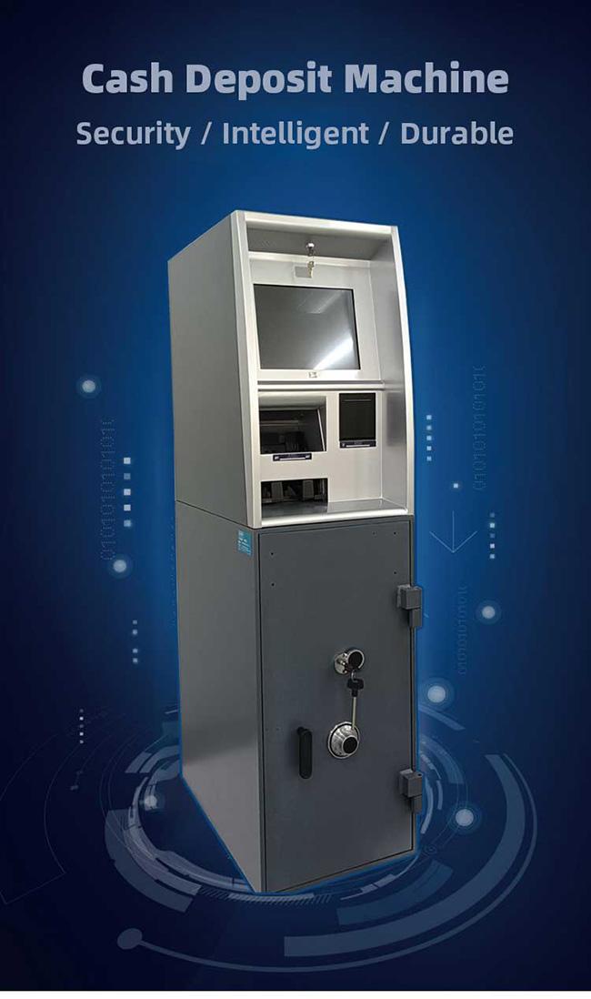 High Speed Note Validation LCD Touch Display Money Cash Deposit Machine